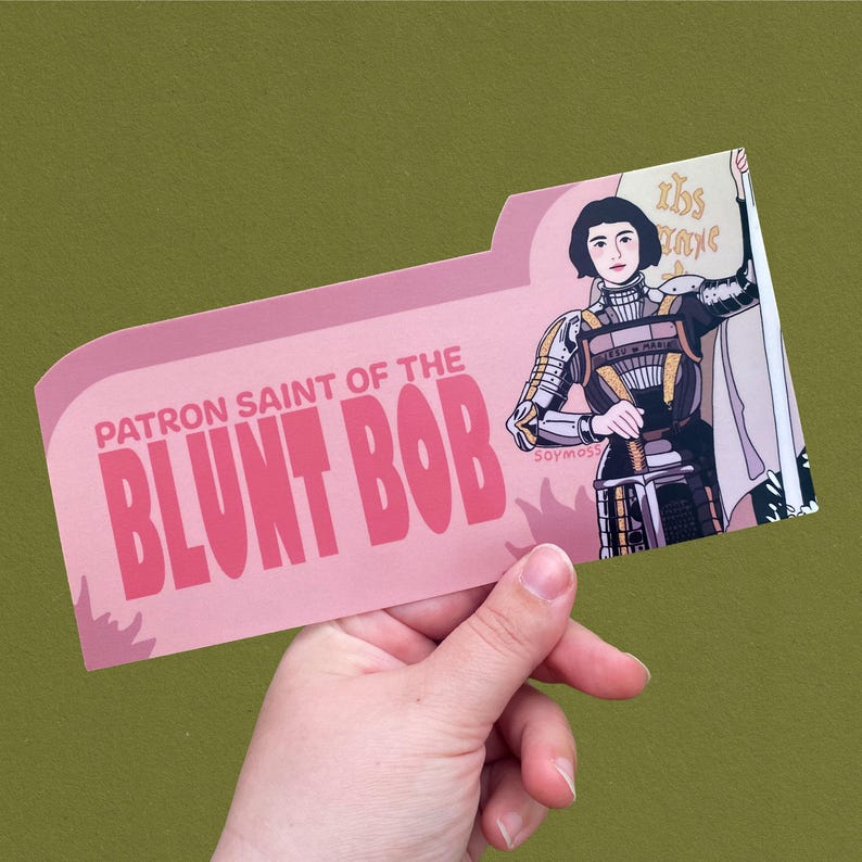 Patron Saint of the Blunt Bob Joan of Arc Bumper Sticker - Etsy