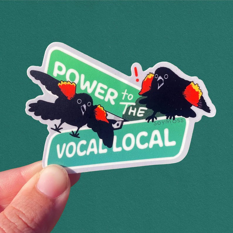 Power to the Vocal Local Red-winged Blackbird Sticker - Etsy