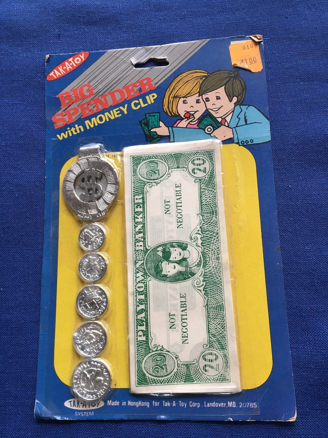 Rare Vintage 70s Play Money W/ Coins and Money Clip Set Unopened ...