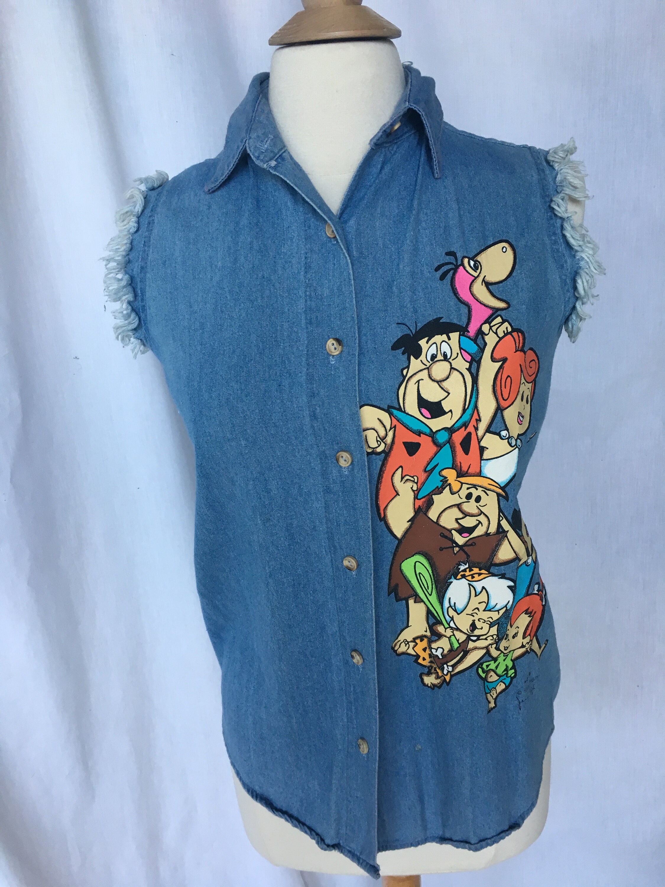 Collectible Vintage 1994 Flintstones Sleeveless Jeans Shirt by | Etsy