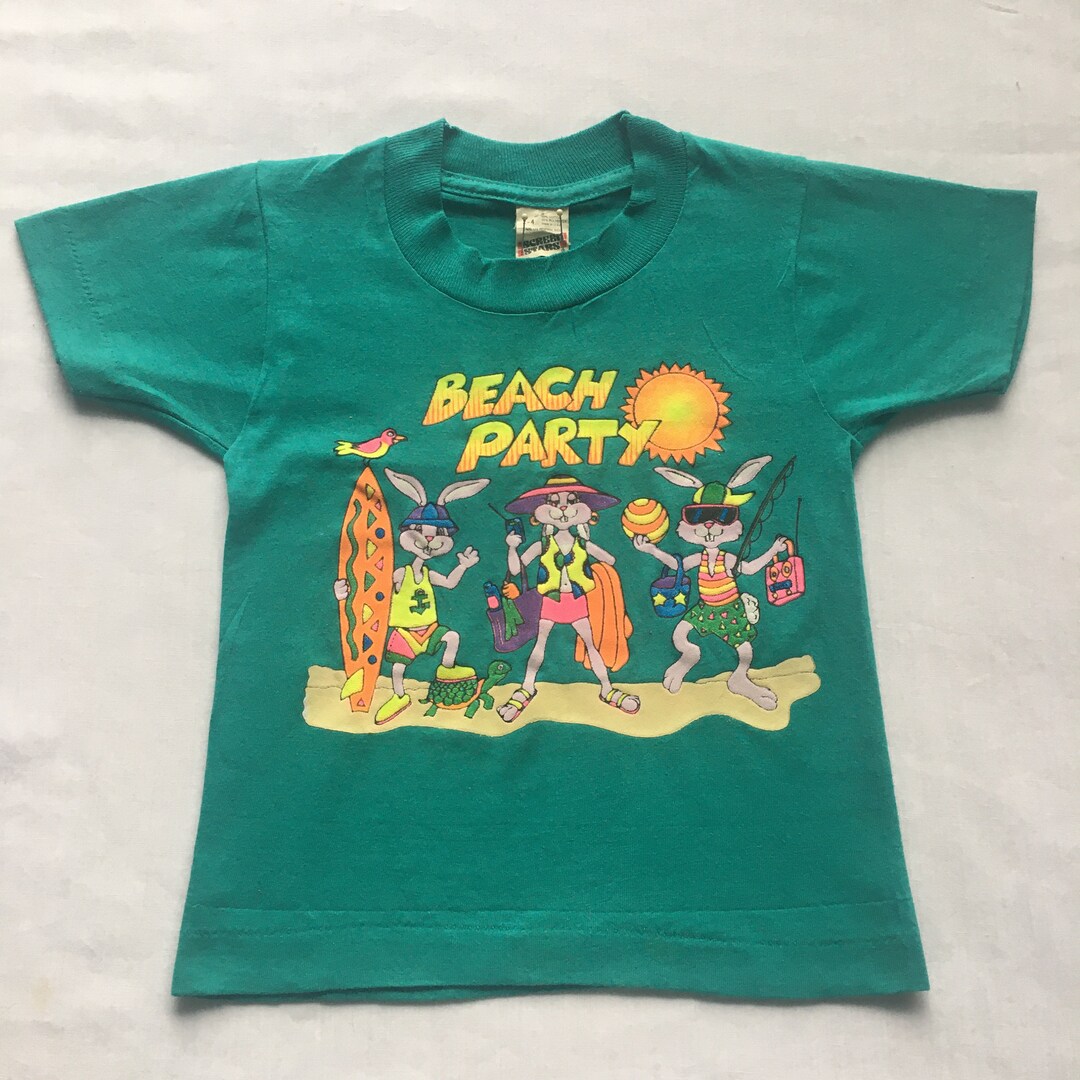 Vintage 90s Bunny Rabbit “beach Party” Tee Shirt - Etsy