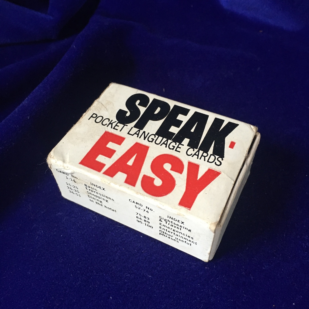 Vintage 60s/70s SPEAK EASY Pocket Language Cards - Etsy