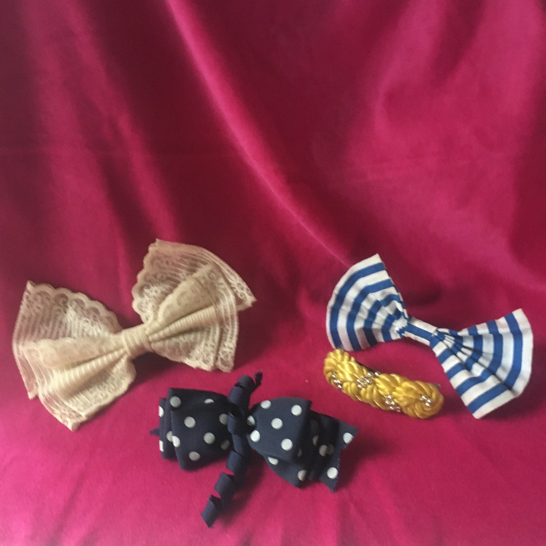 Vintage 90s Hair Bows Accessories Set of Four - Etsy
