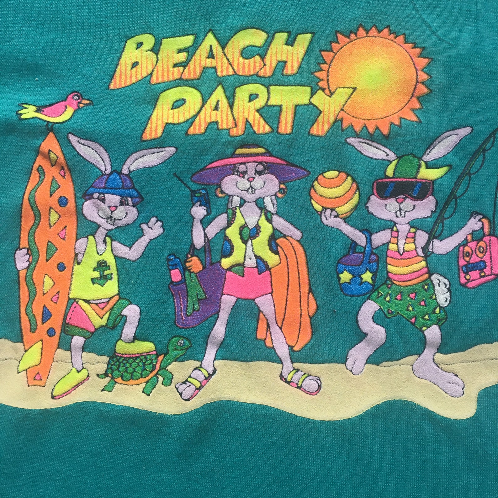 Vintage 90s Bunny Rabbit “beach Party” Tee Shirt - Etsy