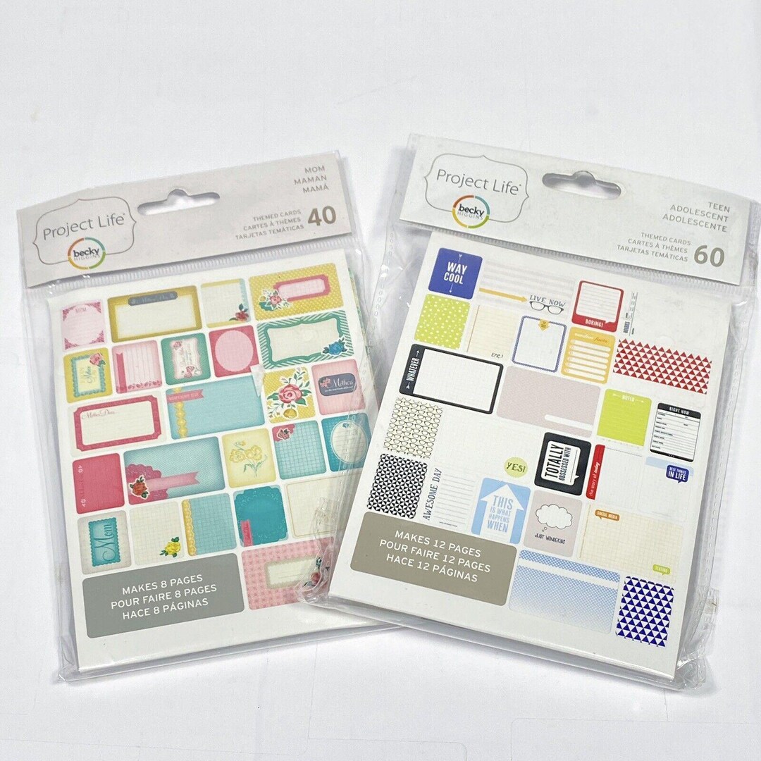 Project Life Becky Higgins Themed Cards Lot Mom Teen Scrapbook Craft ...