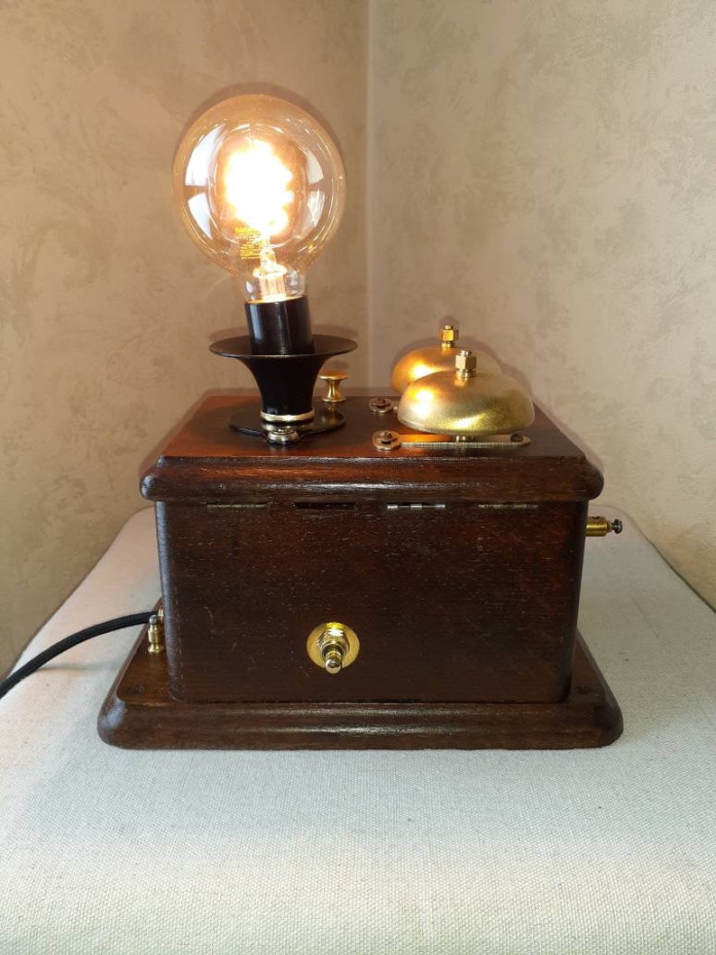 Antique Early Oak Wall Telephone Ringer Box Light Wall Mount - Etsy