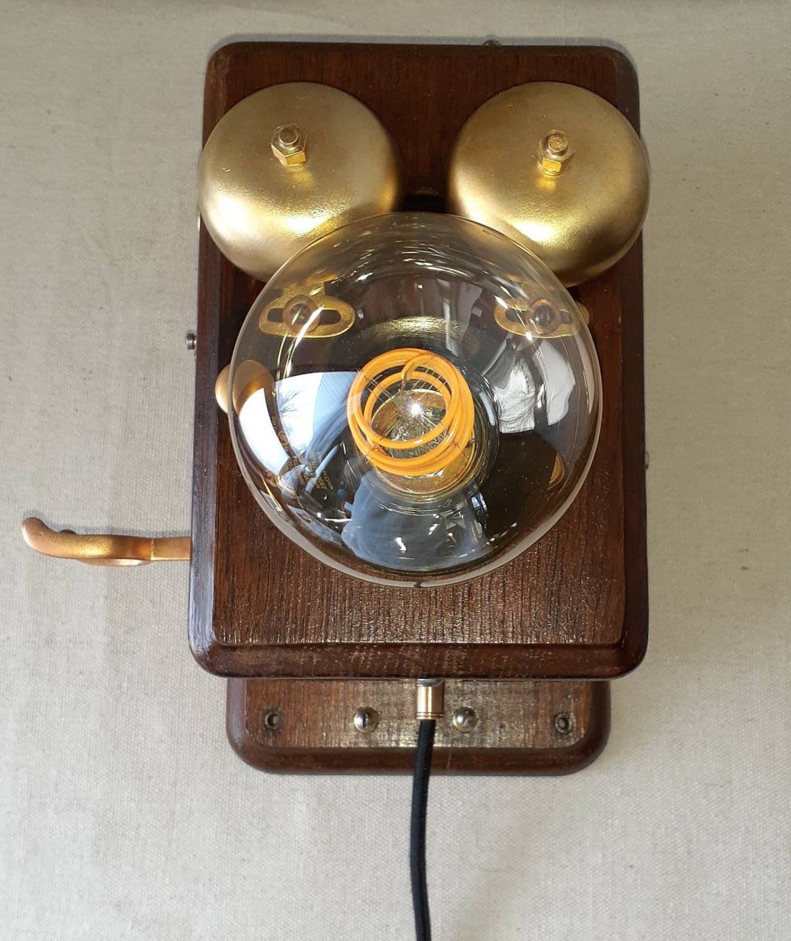 Antique Early Oak Wall Telephone Ringer Box Light Wall Mount - Etsy.de