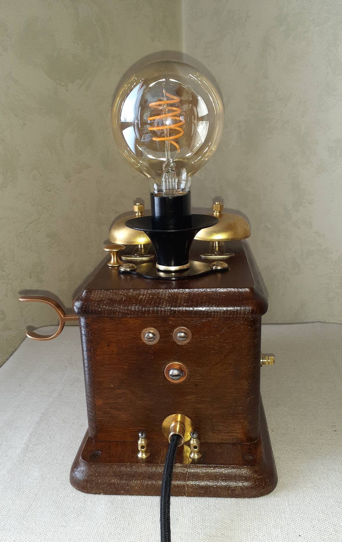 Antique Early Oak Wall Telephone Ringer Box Light Wall Mount - Etsy