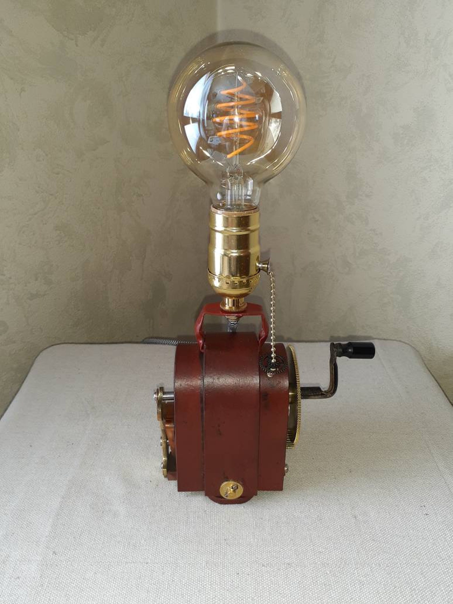 Antique Vintage Phone Magneto Generator Lamp With Crank 3 Bar Telephone ...