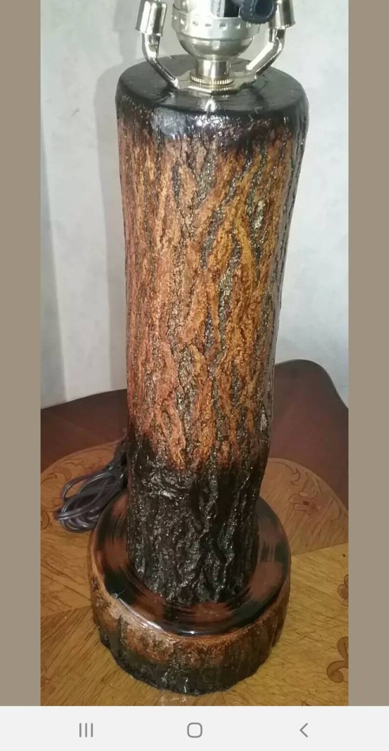 Log Lamp Ombre Handmade Rustic Cabin Lighting Table Lamp Light Lodge ...