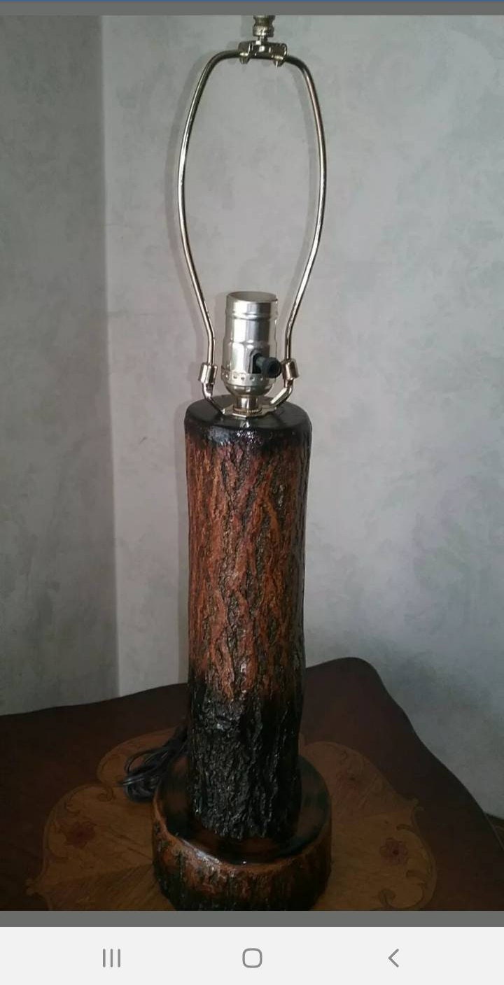 Log Lamp Ombre Handmade Rustic Cabin Lighting Table Lamp Light Lodge ...