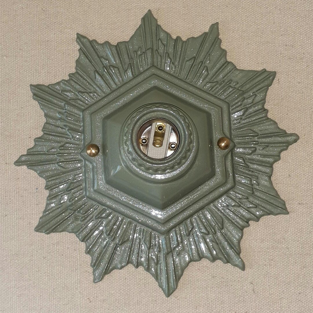 Amazing! Antique Vintage 1920s 1930s Art Deco Single Bare Bulb Ceiling ...