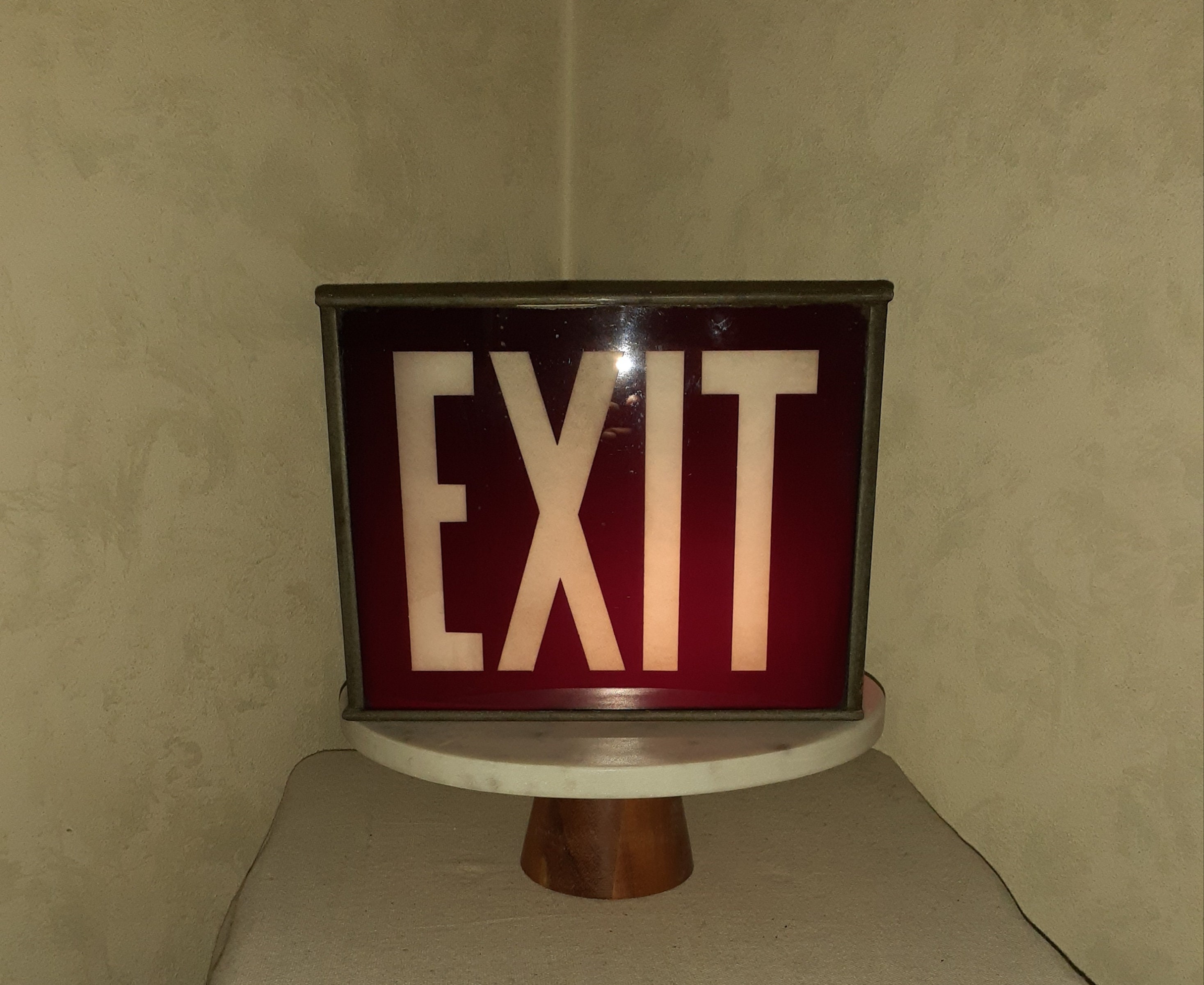 Rare Original Antique Gas Lit Red Exit Sign With Brass Gas - Etsy