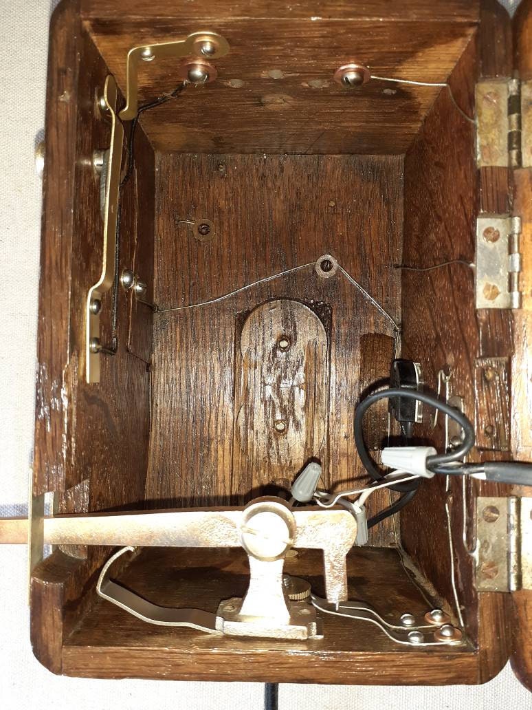 Antique Early Oak Wall Telephone Ringer Box Light Wall Mount - Etsy