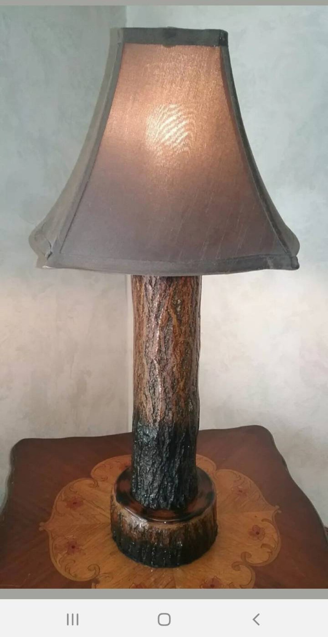 Log Lamp Ombre Handmade Rustic Cabin Lighting Table Lamp Light Lodge ...