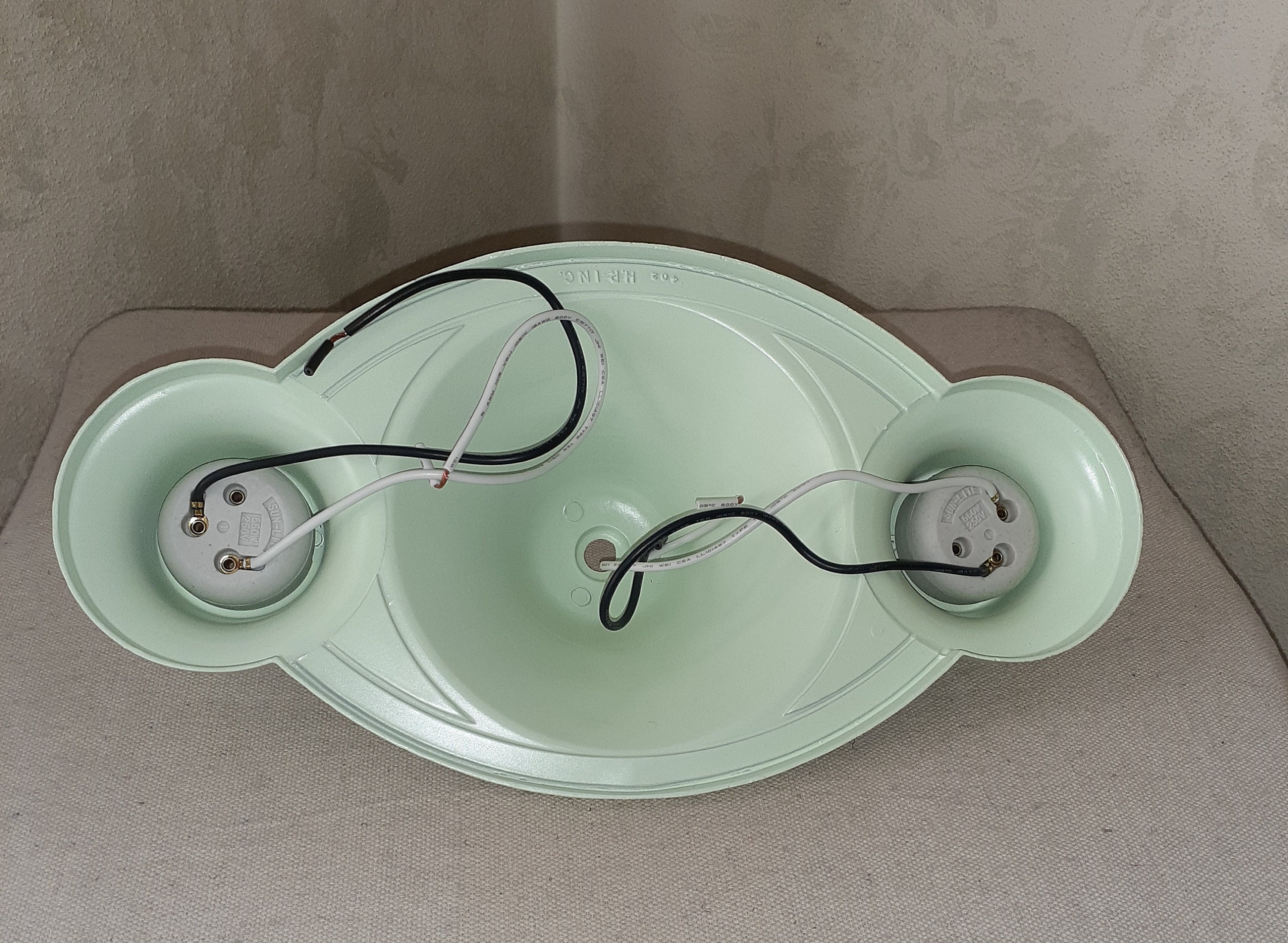 Antique Vintage 1920s 1930s Art Deco Victorian 2 Light Flush Mount ...