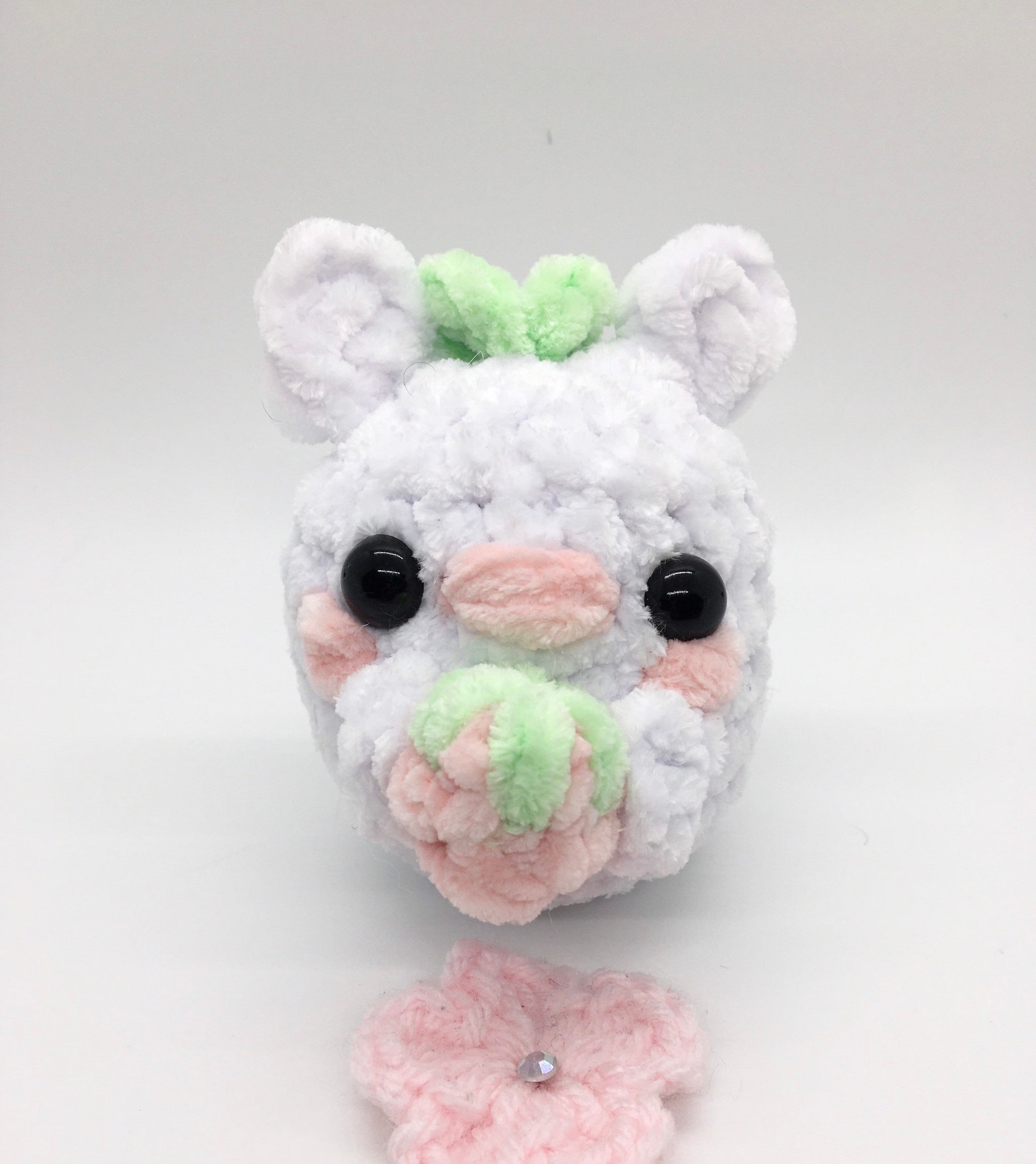 Cute Bunny Holding Strawberry Crochet Strawberry Bunny Etsy