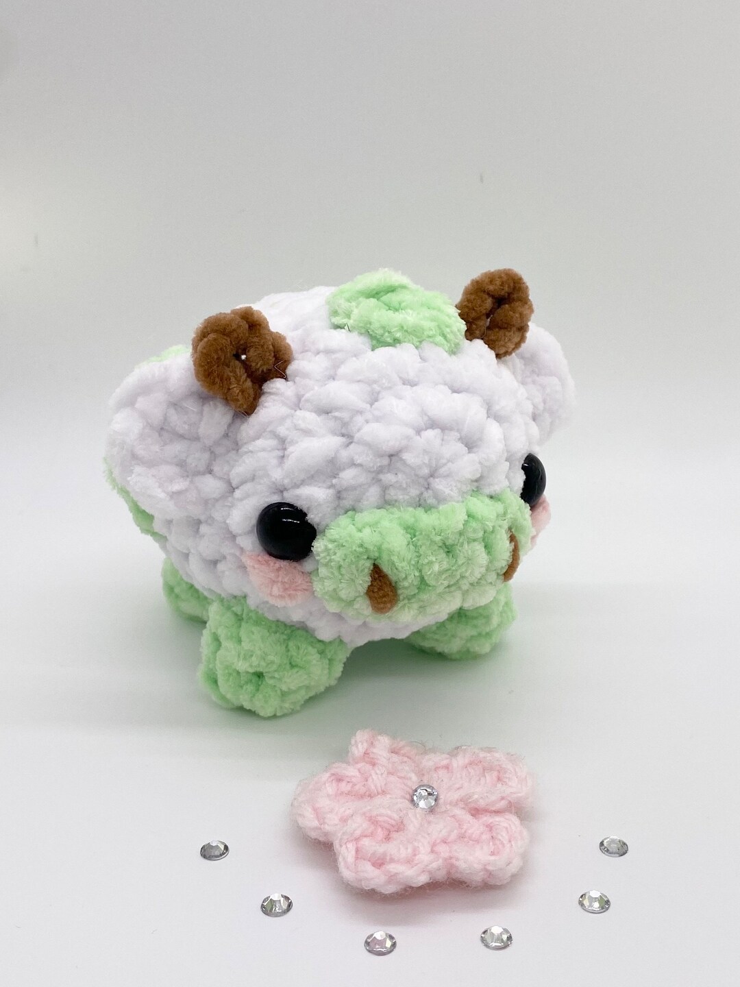 Crochet Matcha Cow Plushie: Desk Friend - Etsy