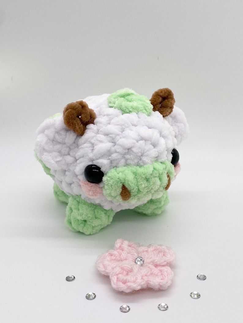 Matcha Cow Plush Crochet Cow Cow Plushie Cute Desk Friend - Etsy