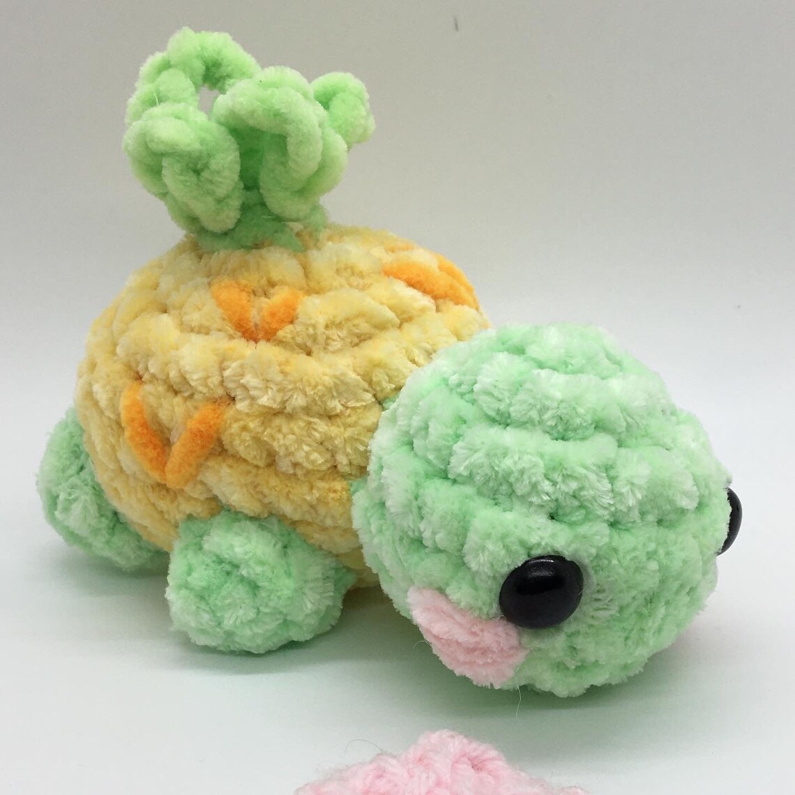 Crochet Pineapple Turtle: Plush Toy, Desk Decor - Etsy