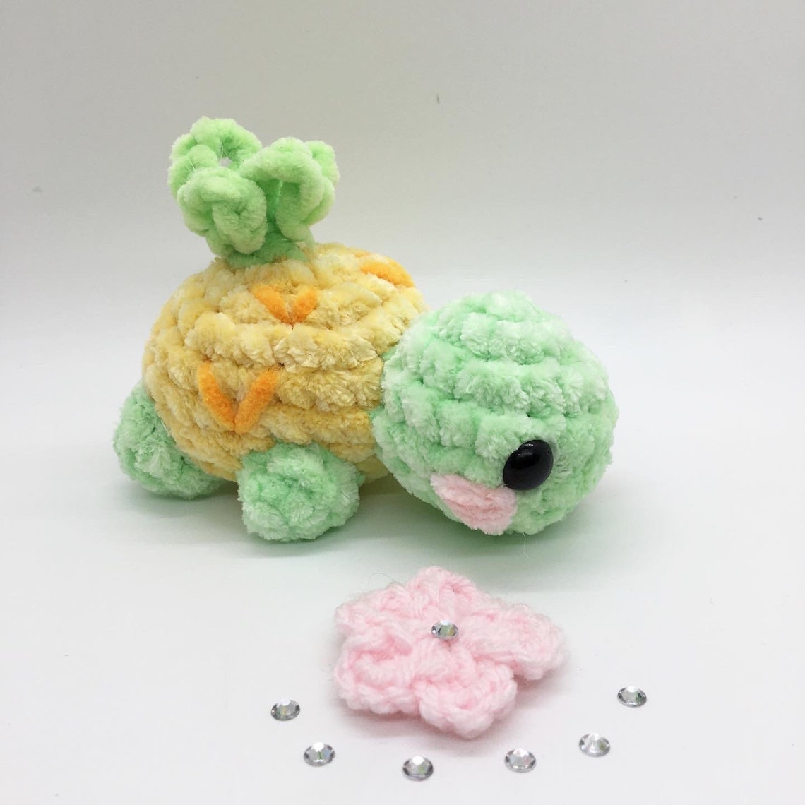 Crochet Pineapple Turtle: Plush Toy, Desk Decor - Etsy