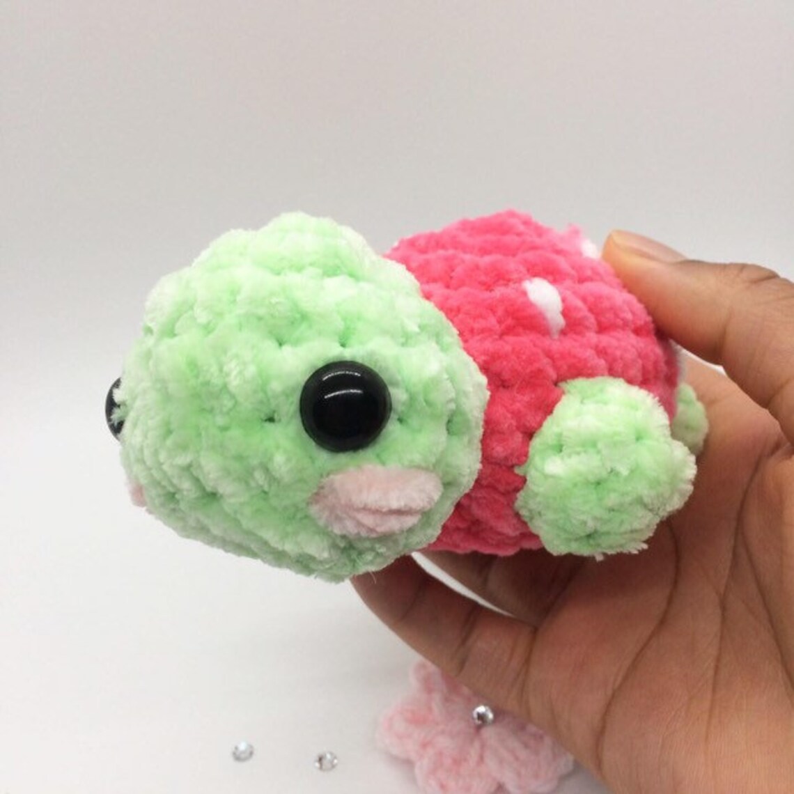 Hot Pink Strawberry Turtle Crochet Strawberry Turtle - Etsy