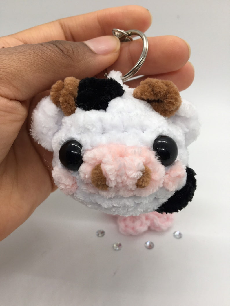 Mini Cow Keychain - Etsy