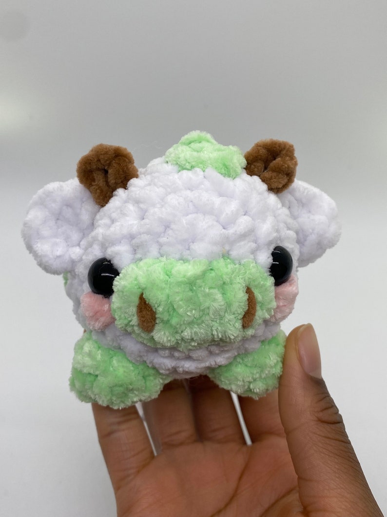 Matcha Cow Plush Crochet Cow Cow Plushie Cute Desk Friend - Etsy