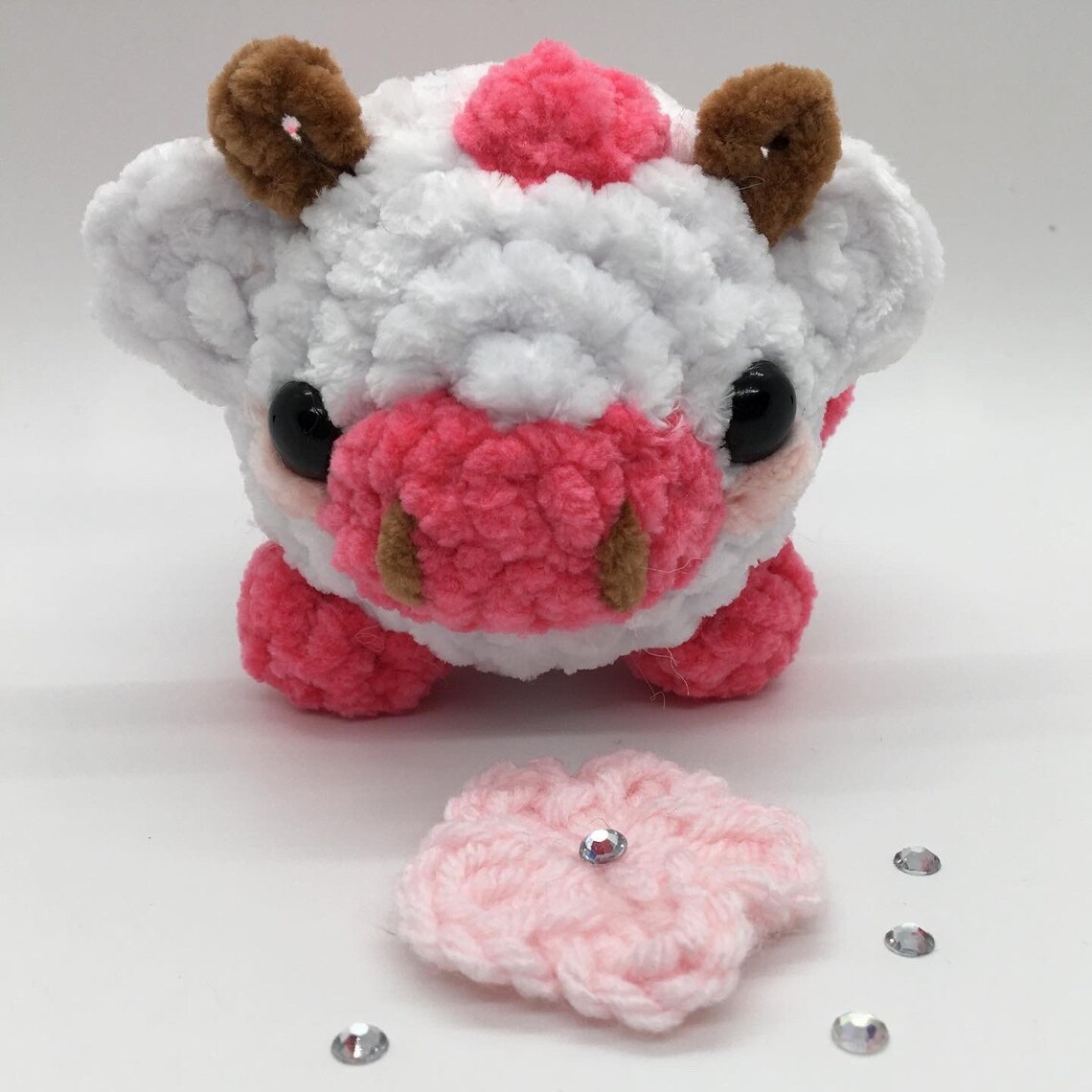 Pink Cow Plush Crochet Pink Cow | Etsy