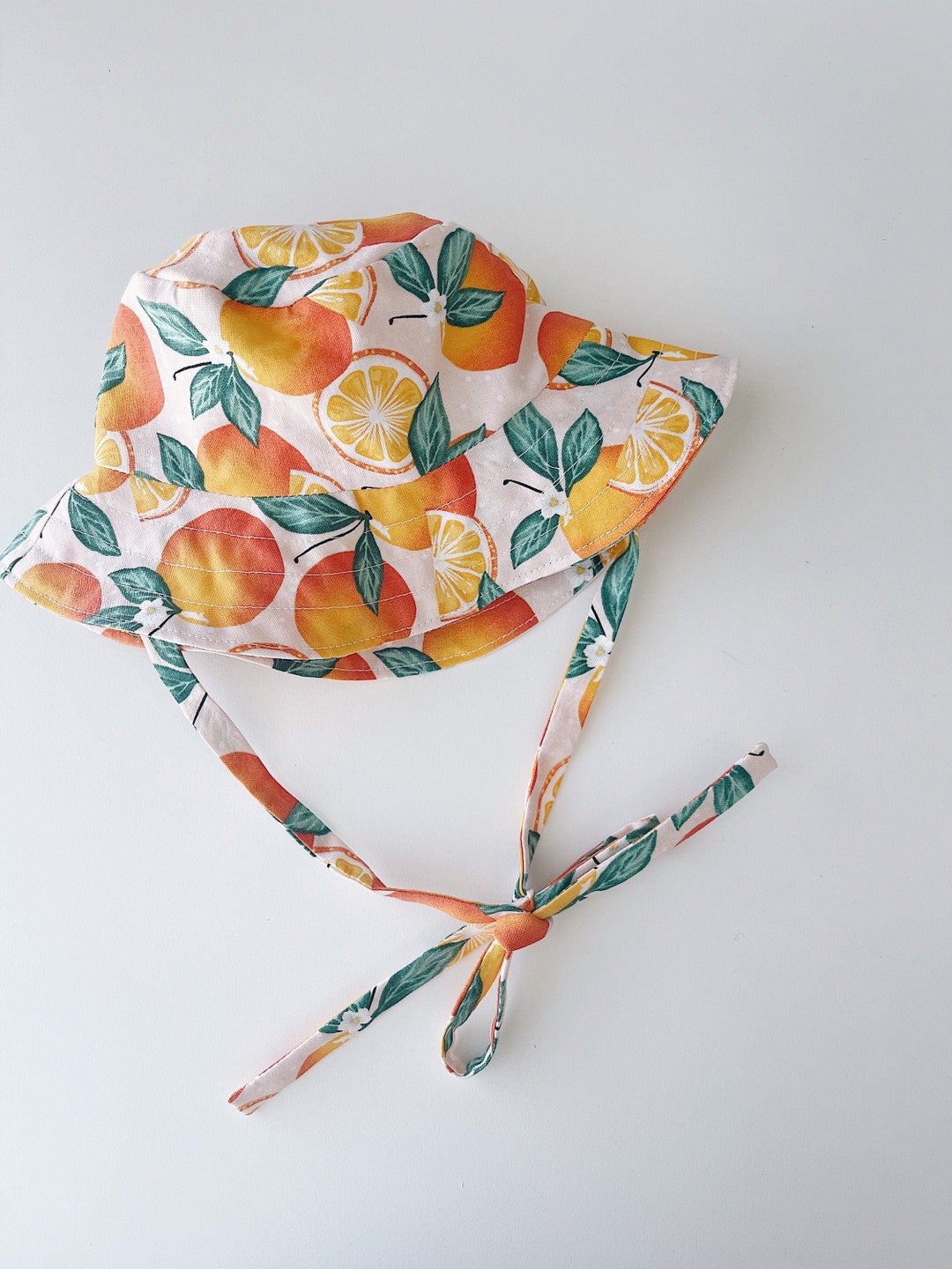 Brimmed Orange Print Sun Hat - Etsy