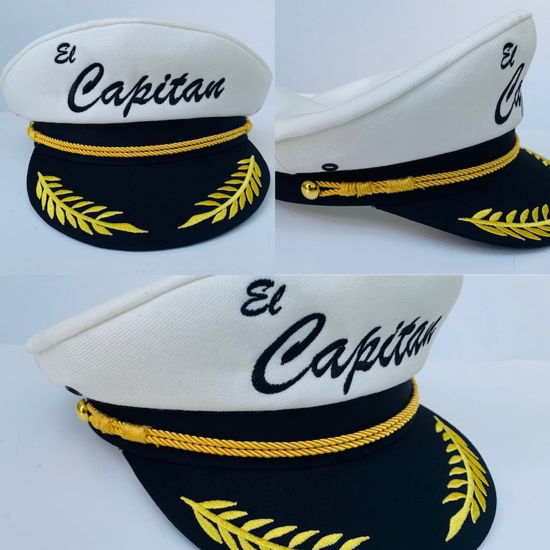 Custom Embroidery Captain Hat by Captain Supply! Adjustable Snap Back ...