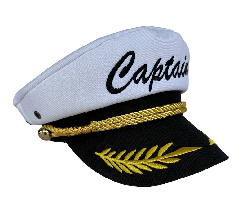 Custom Embroidery Captain Hat by Captain Supply! Adjustable Snap Back ...
