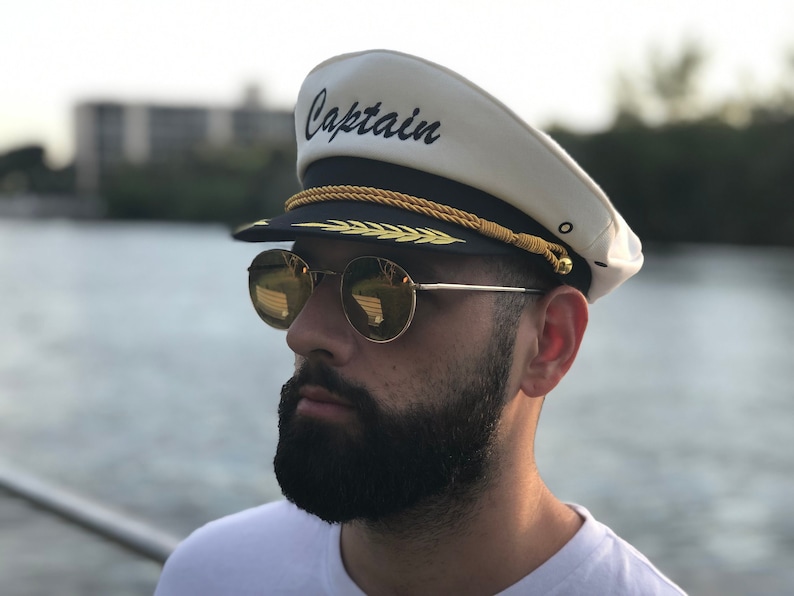 Custom Embroidery Captain Hat by Captain Supply! Adjustable Snap Back ...