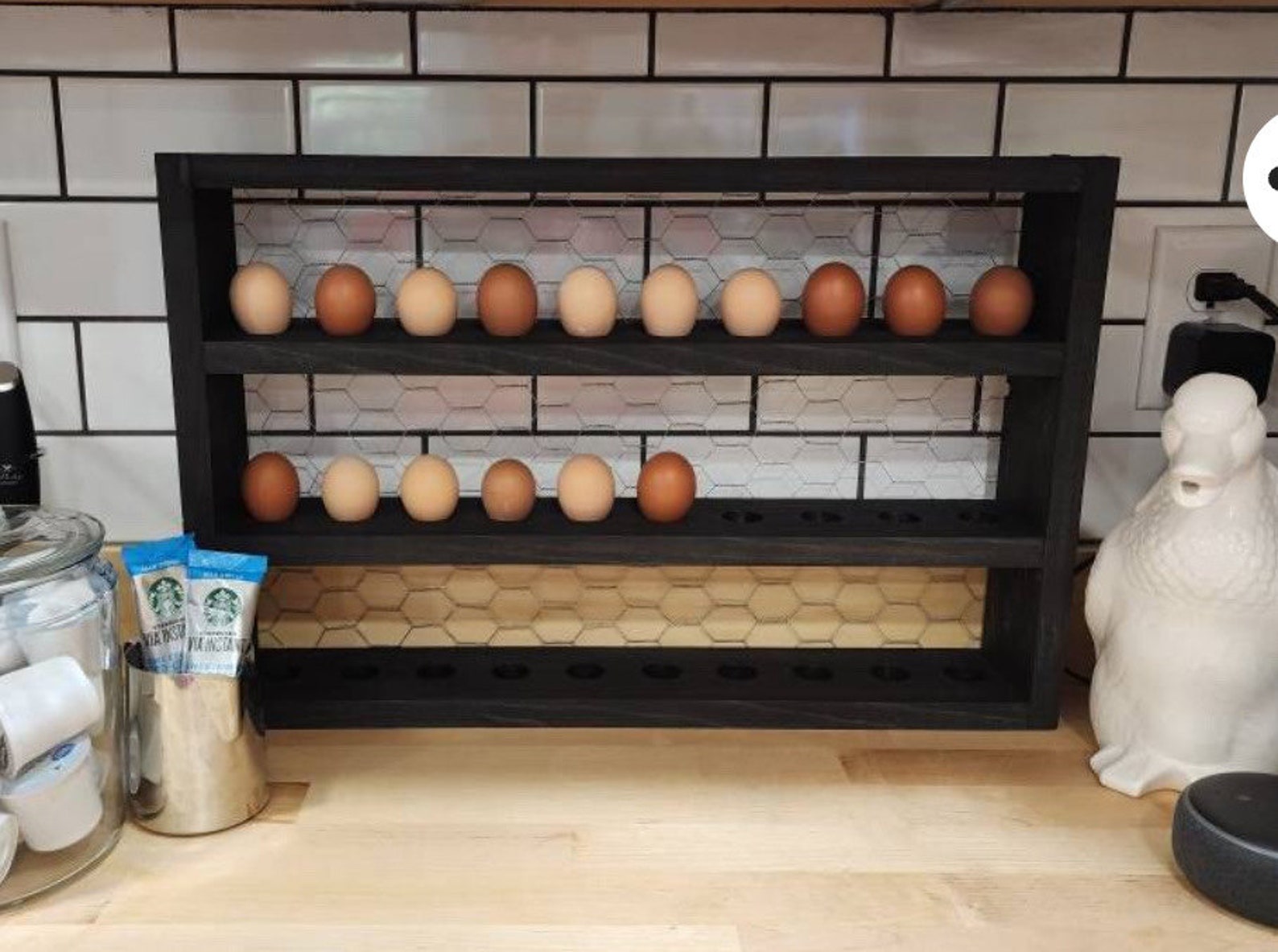 Countertop Egg Holder, Egg Holder, Egg Rack, Original Wood Egg Holder ...