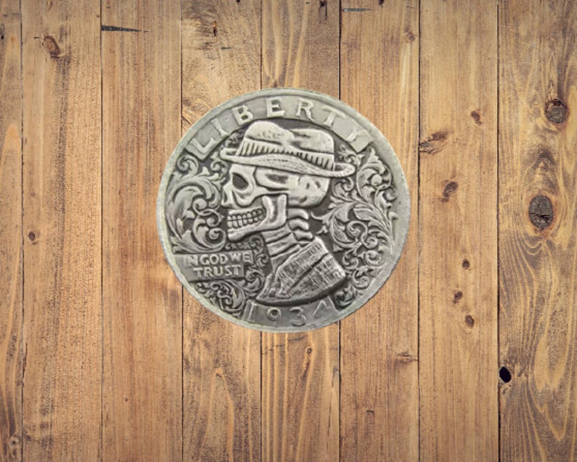 Hobo Quarter Washington Skull Skeleton Silver Casted US - Etsy UK