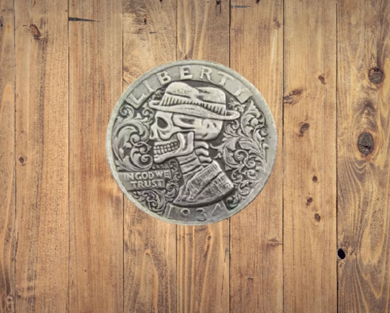 Hobo Quarter Washington Skull Skeleton Silver Casted US | Etsy