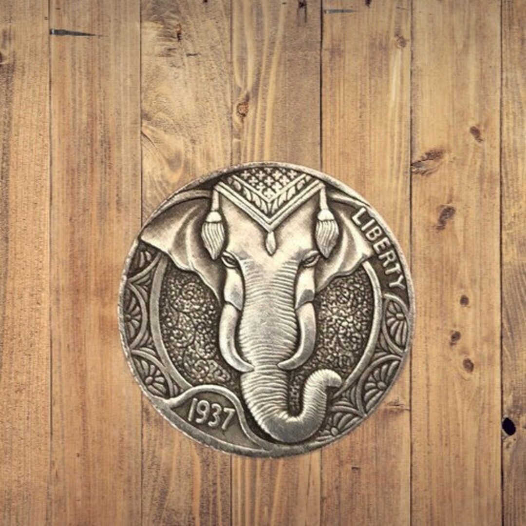 Hobo Nickel Elephant God Ganesha India God Magic Fantasy Silver US ...