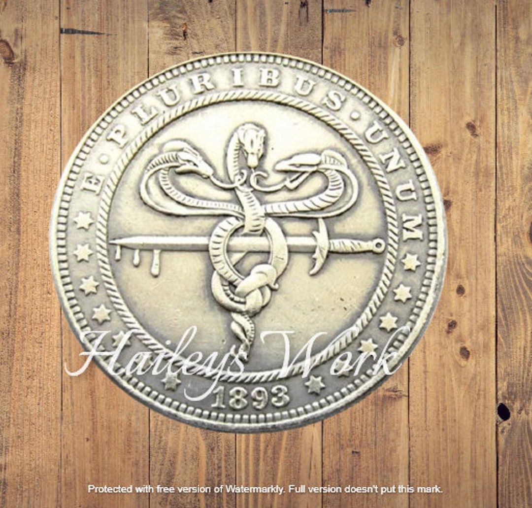 Hobo Nickel 3 Headed Viper Snake and Sword Doctor Medical Dragon Morgan ...