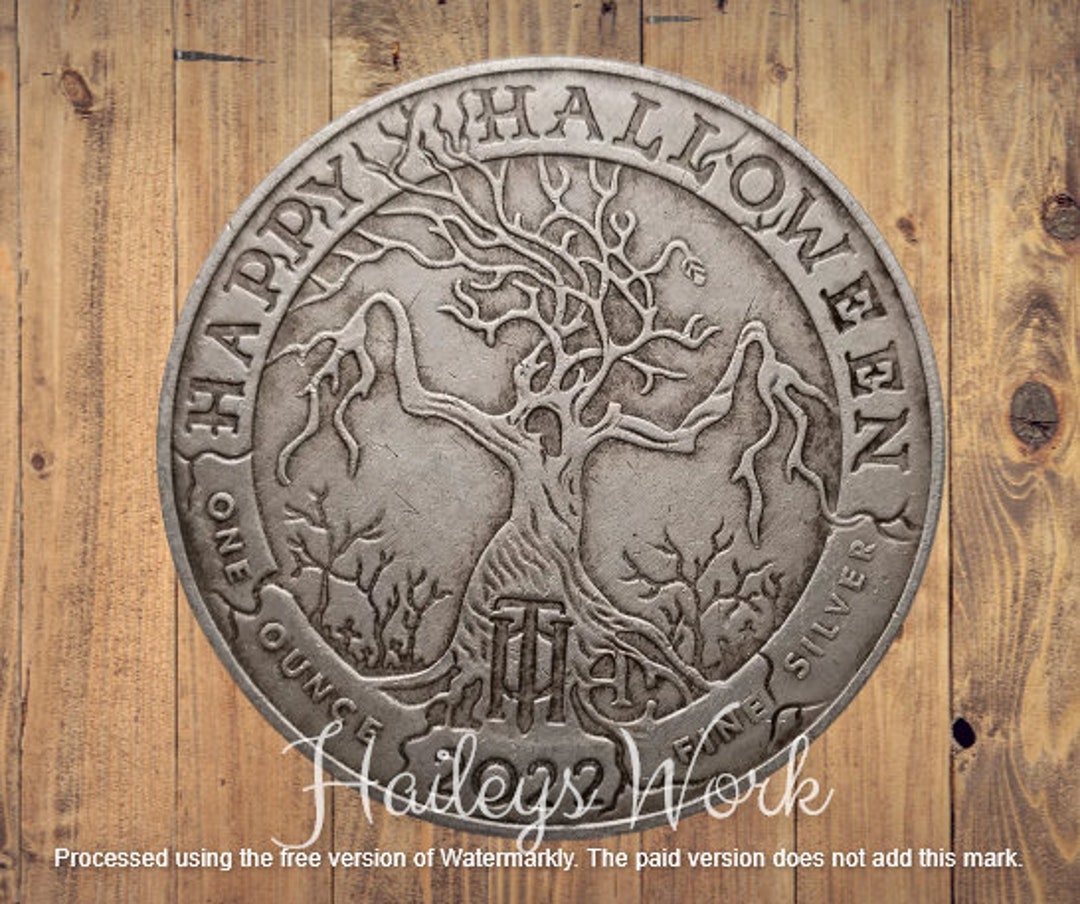 Hobo Nickel Coin Halloween Scary Tree Nature Fantasy Morgan Dollar ...