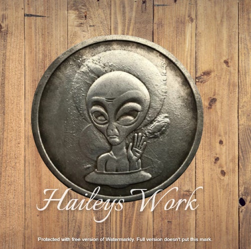Hobo Coin Alien Hello UFO Flying Saucer Space Martian Universe - Etsy