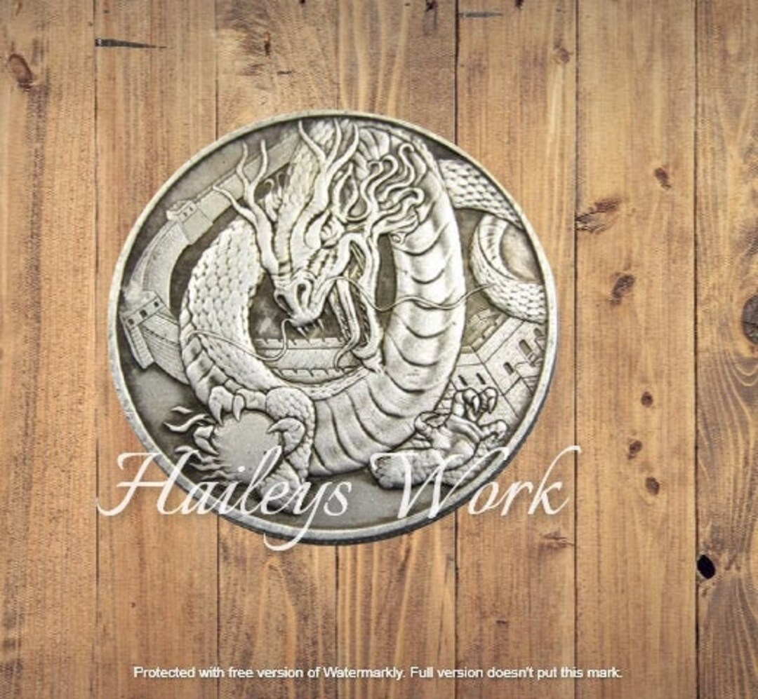 Dragon Hobo Nickel Medieval Mystical Magic China Great Wall Creature ...