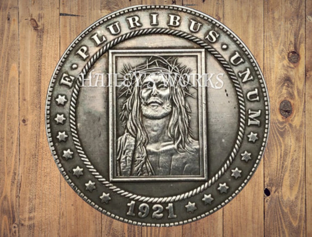 Hobo Nickel Jesus God Picture of Jesus on the Cross Religion Morgan ...