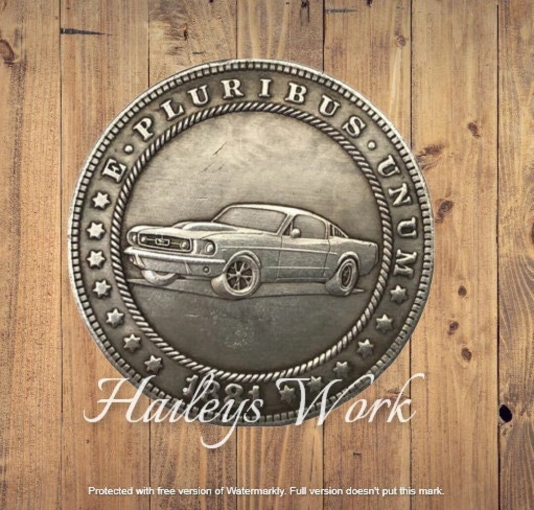 Hobo Coin Classic Car Ford Mustang GTO Racing Sports Car Morgan Dollar ...