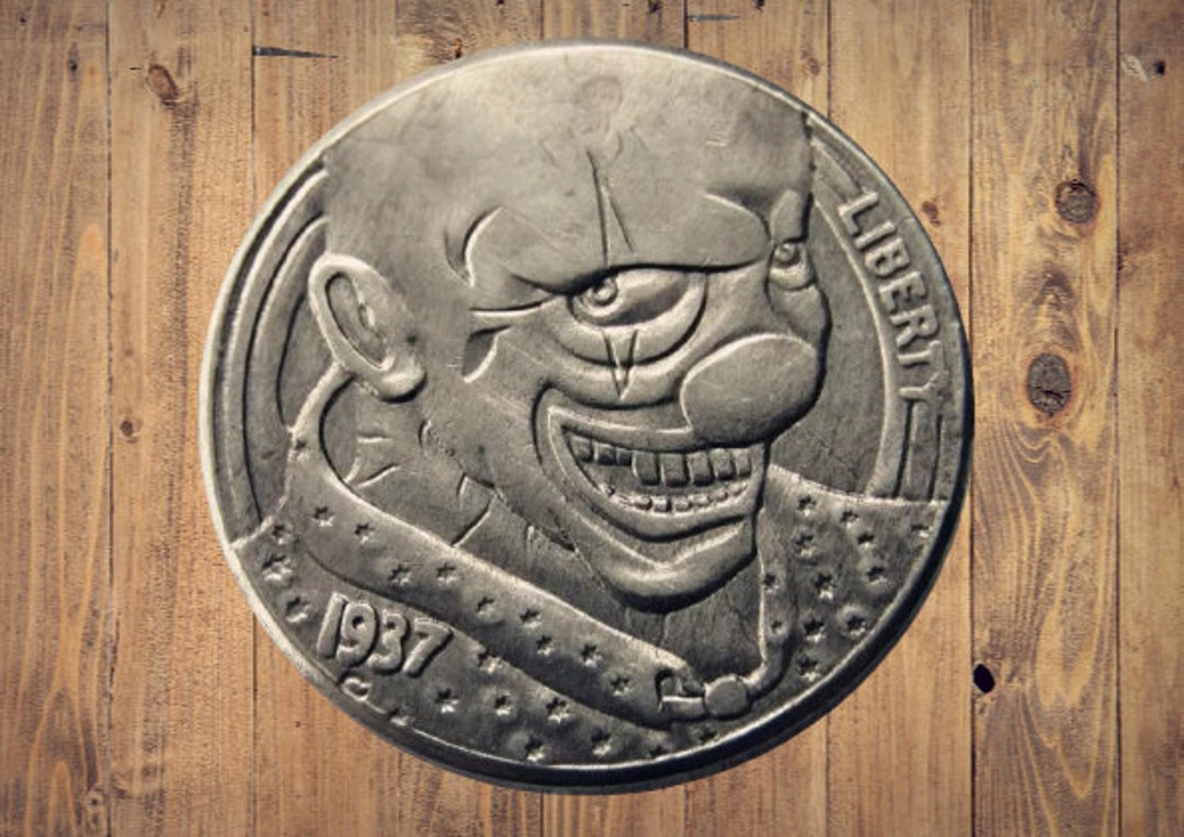 Hobo Nickel ICP Clown Villain Joker Batman Buffalo Silver Casted US ...
