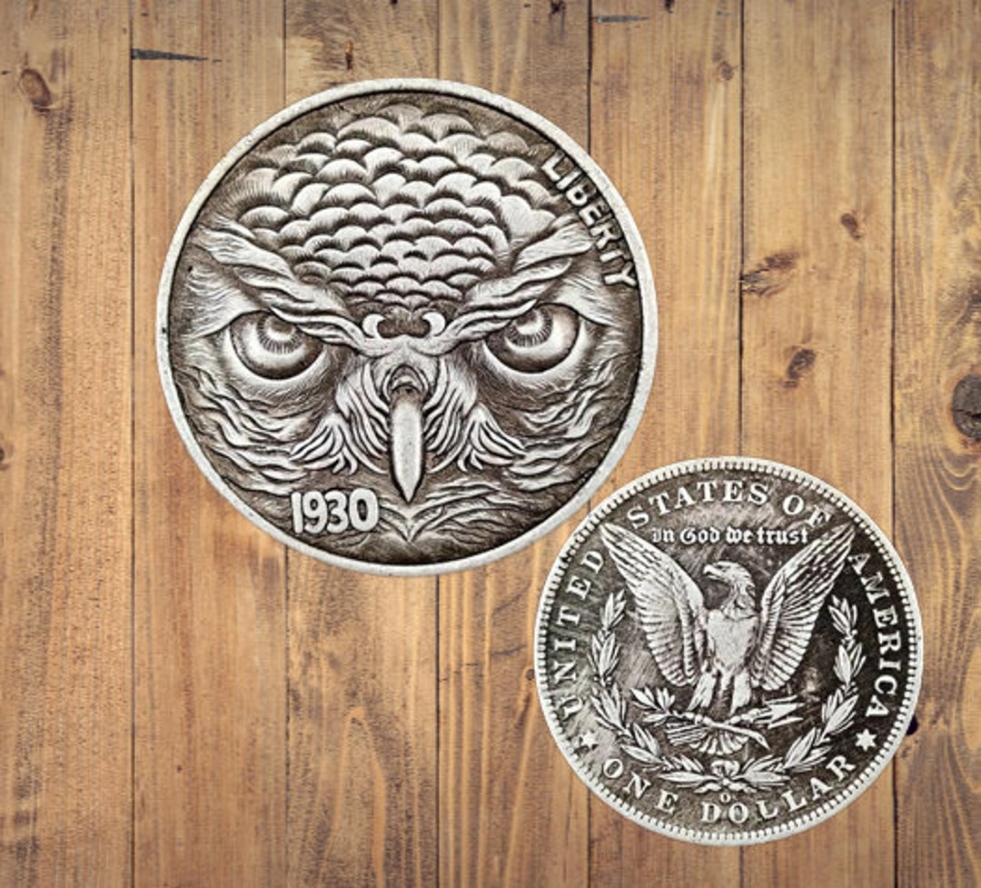 Hobo Coin Owl of the Woods Flying Bird Animal Wildlife Fantasy American ...