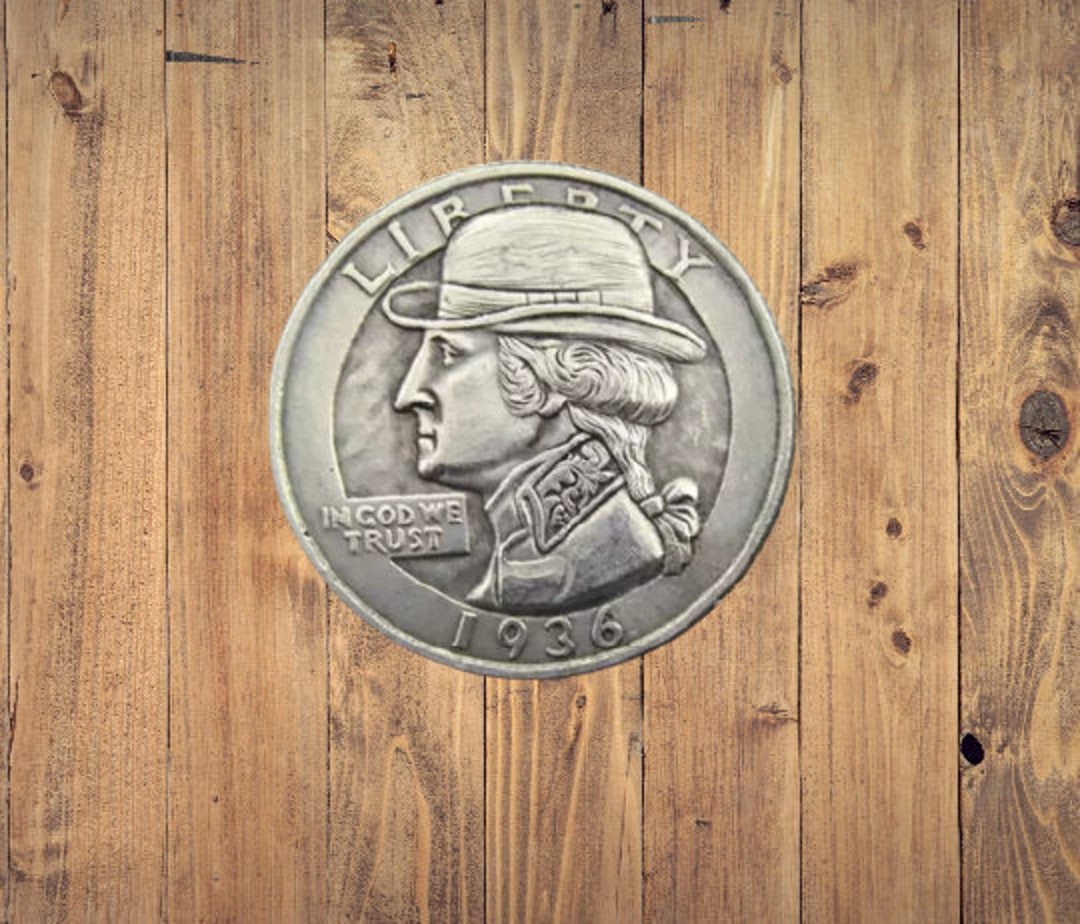 Hobo Quarter Washington President Man Fancy Silver Casted US Christmas ...