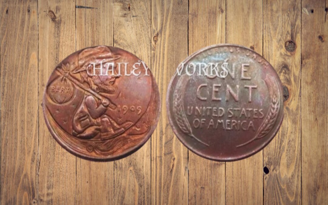 Hobo Nickel Lincoln Wheat Penny Skull Skeleton One Cent Copper Casted ...