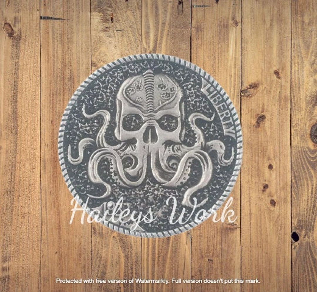 Cthulhu Hobo Coin Skull Adult Design Skeleton Satan Hell Lucifer Silver ...