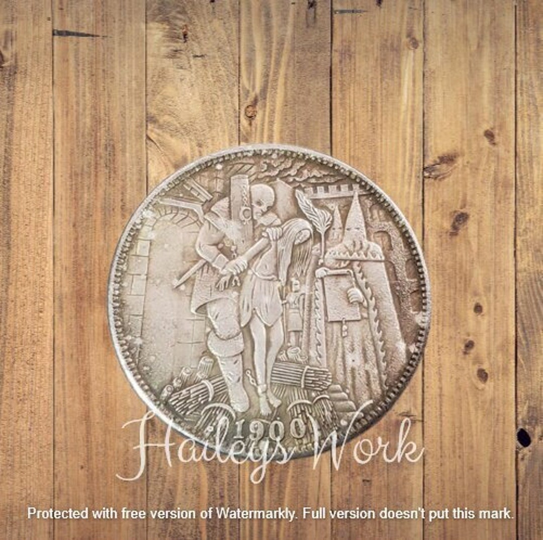 Hobo Nickel Coin Medieval Burn the Witch Magic Fantasy Morgan Dollar ...