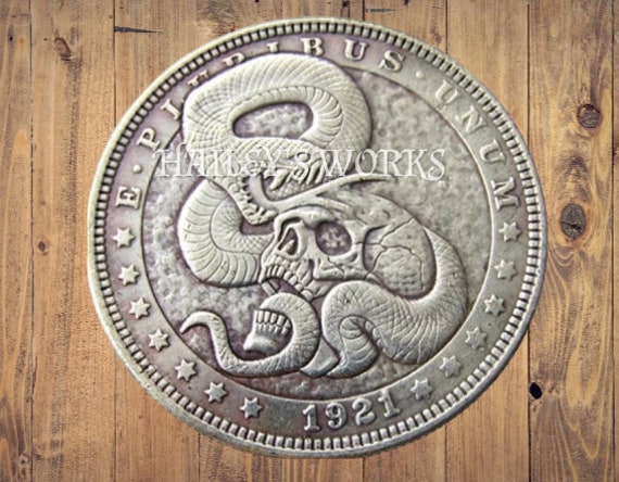 Hobo Nickel Skull Viper Snake Skeleton Wild Animal Morgan | Etsy